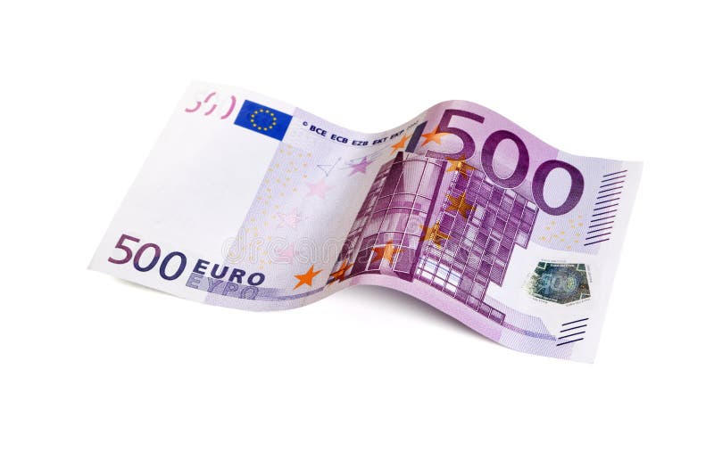 Five Hundred Euro Bill Isolated with Clipping Path Stock Photo - Image ...