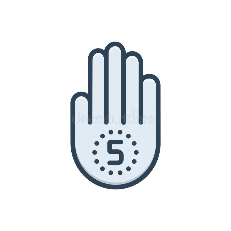 Color Illustration Icon for Five, Bumbo and Gesture Stock Illustration ...