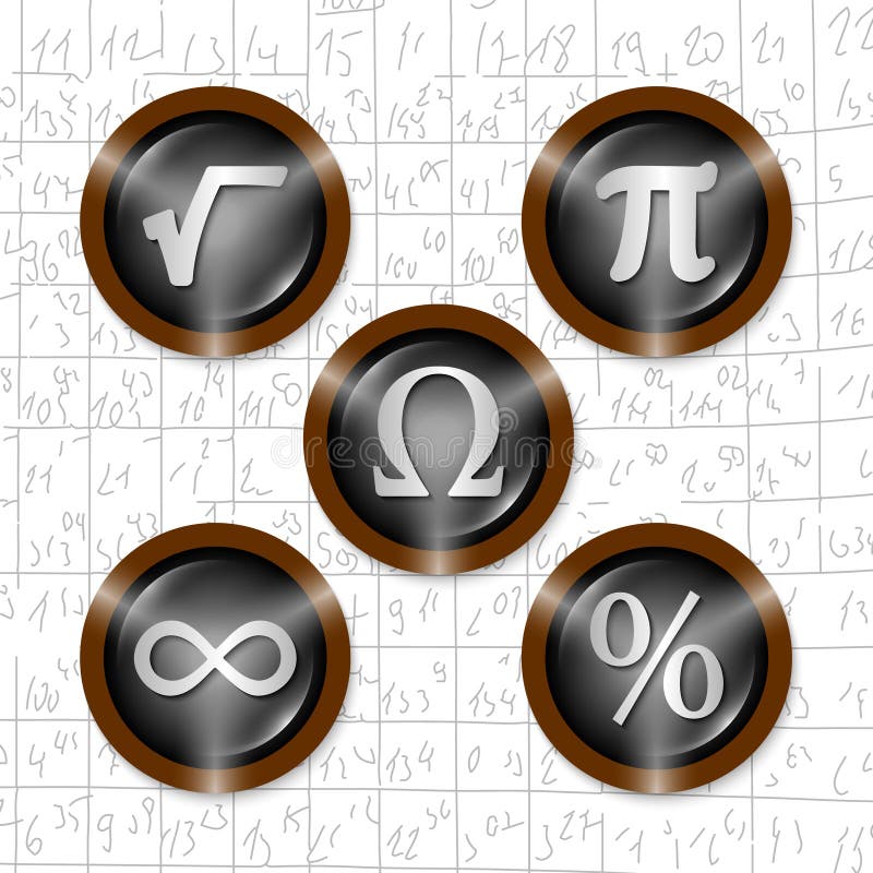 Five icons stock vector. Illustration of algebra, office - 63847072