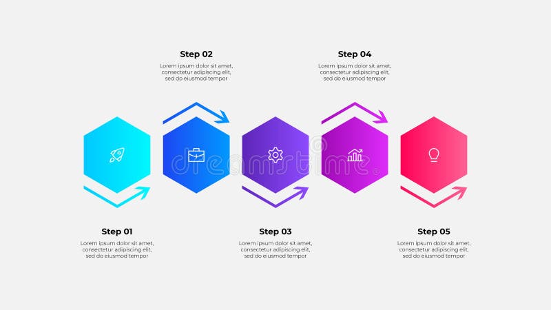 Five Infographics Hexagons. Template for Business Presentation Stock ...