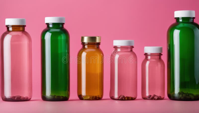 Five Jars of Different Sizes and Colors Stock Illustration ...