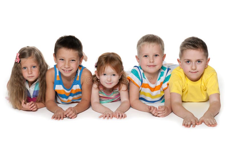 Five Kids Playing on the Floor Stock Image - Image of four, kids: 29678431
