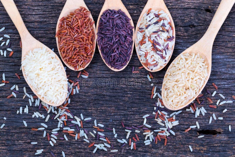 Five Kinds of Dry Organic Cereal and Grain Seed in Glass Bottle on ...