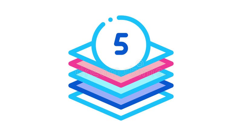 Five Layers Icon Animation stock footage. Video of level - 222346608