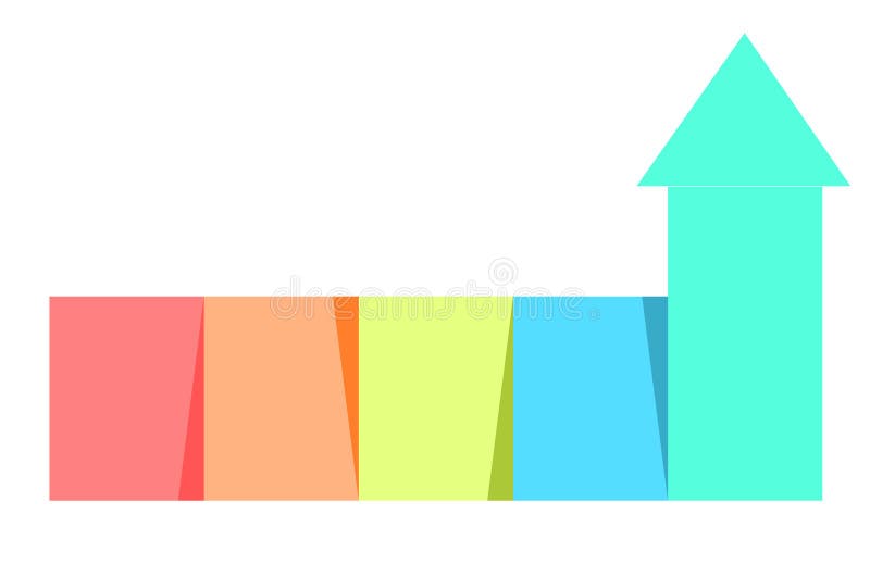 Five Layers Stacked Banner with Arrow and Space for Text Isolated on ...