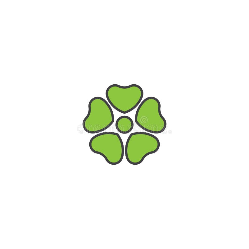 Five Leaf Clover Vector Icon Symbol Isolated on White Background Stock ...
