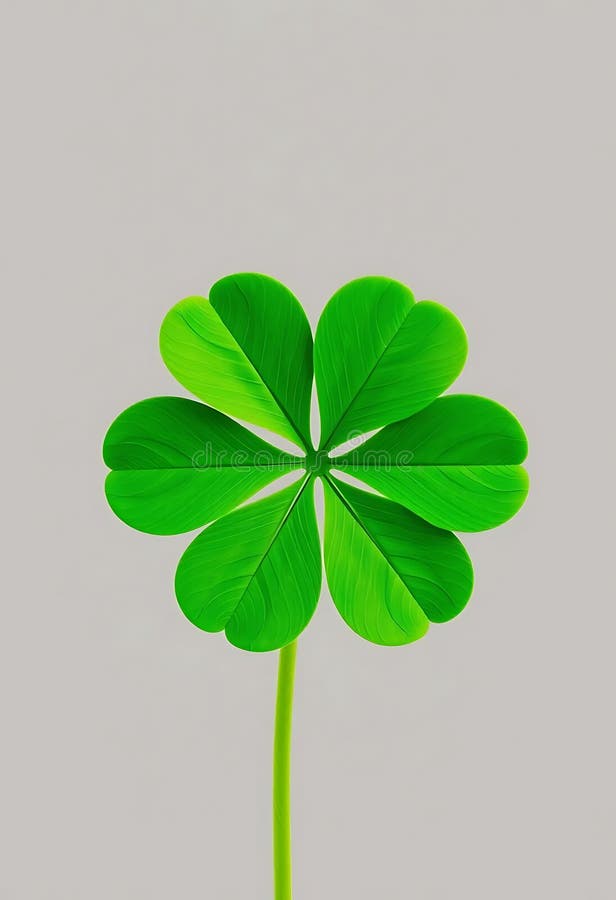 Five-Leaf Clover: a Vibrant Green Minimalist Botanical Study Stock ...