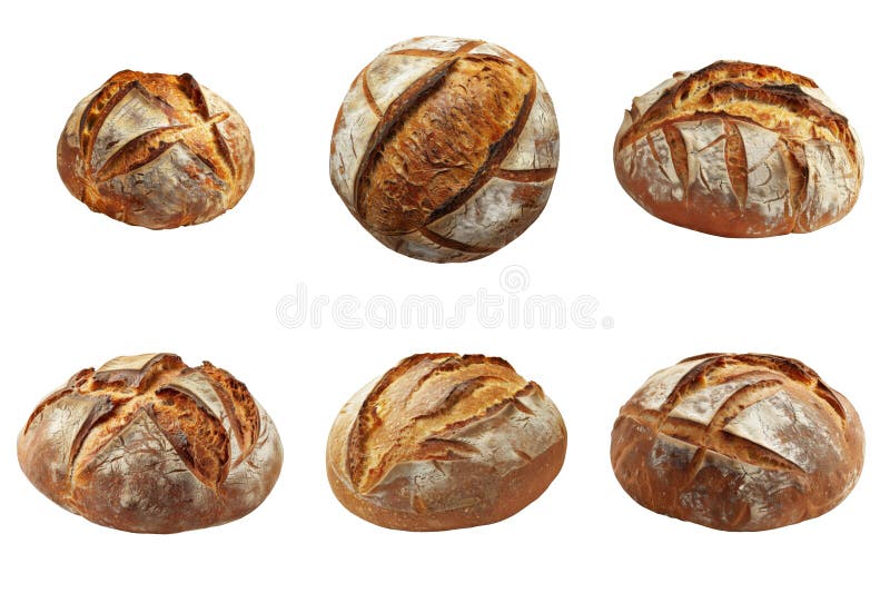 Five Loaves of Freshly Baked Artisan Bread Stock Image - Illustration ...