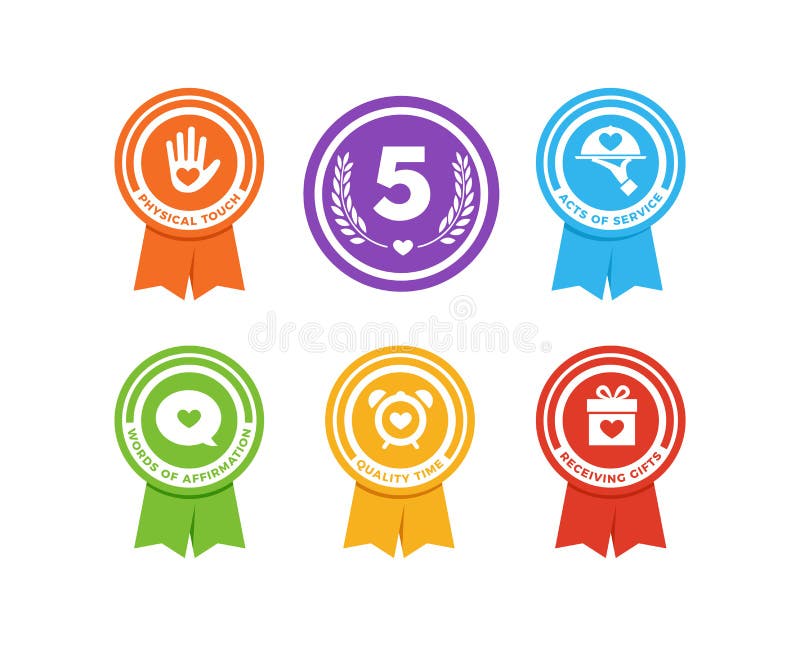 The Five Love Languages. Ribbon Version Vector Illustration Stock ...