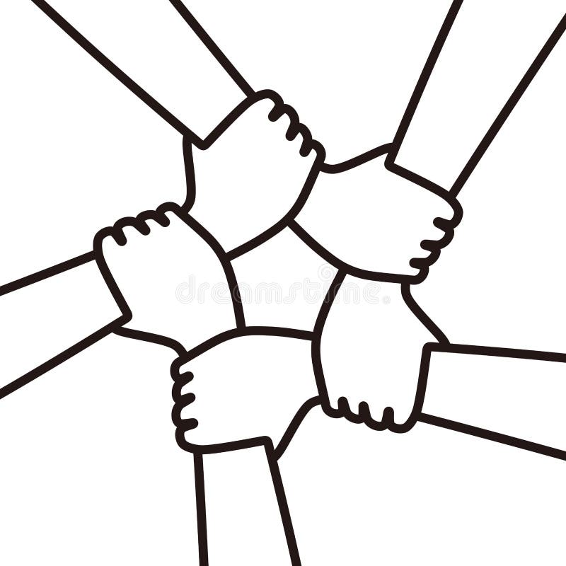 Five man shaking hands stock vector. Illustration of finger - 246838304