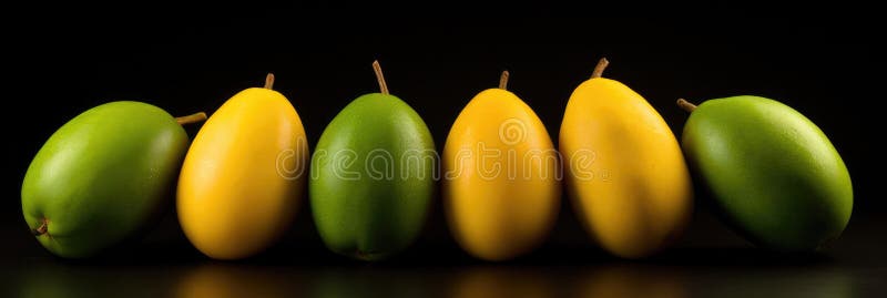 Five Mangoes on a White Background Stock Illustration - Illustration of ...