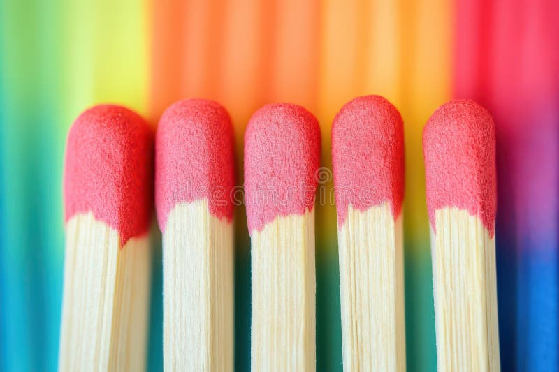 Colorful Matches Arranged in a Vibrant Display Stock Image - Image of ...