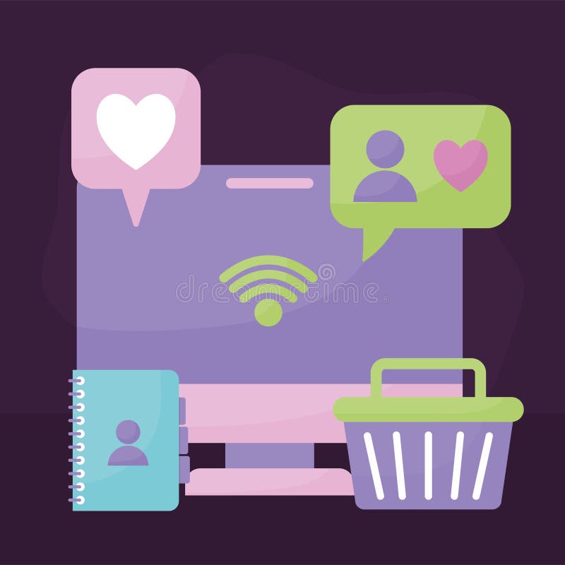 Five media icons stock vector. Illustration of heart - 212820321