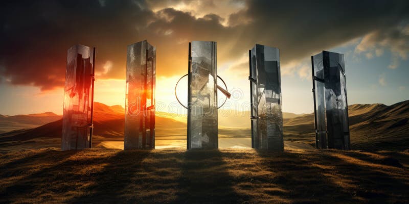 Five Stones and White Orchids in Levitation Stock Illustration ...