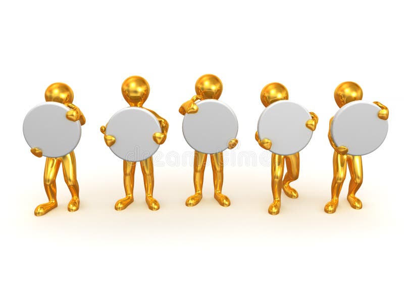 Five Men with Space for Text Stock Illustration - Illustration of human ...