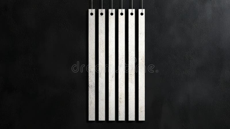 Five Metal Strips on a Black Background Stock Illustration ...