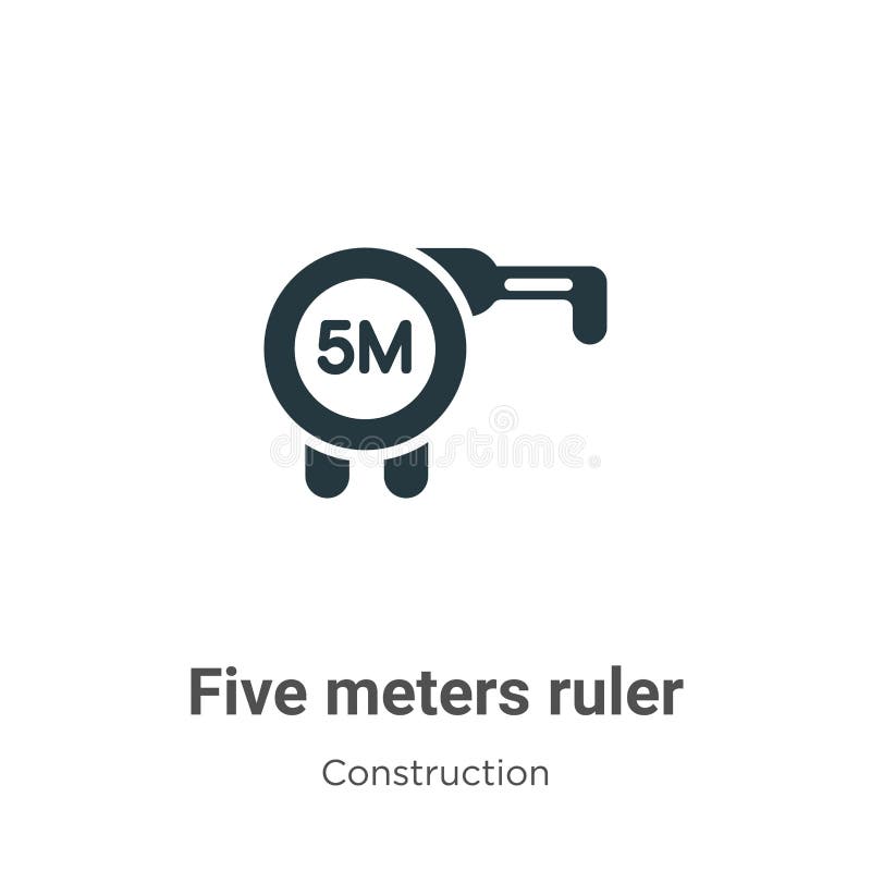 Five Meters Ruler Vector Icon Isolated on Transparent Background Stock ...