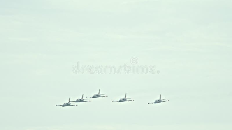 Six Military Fighter Jets Flying in the Sky and Performing a Show ...