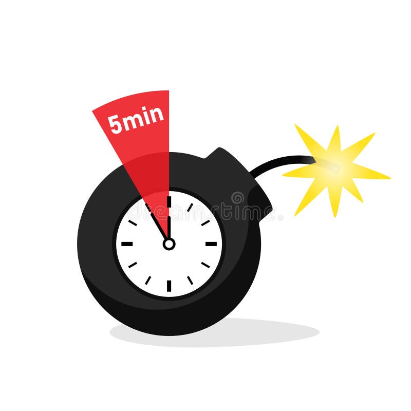 Five Minutes Countdown Timer Bomb Icon. Clipart Image Stock Vector ...