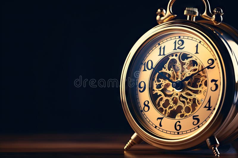 Five Minutes To Midnight on Retro Analog Clock Stock Illustration ...