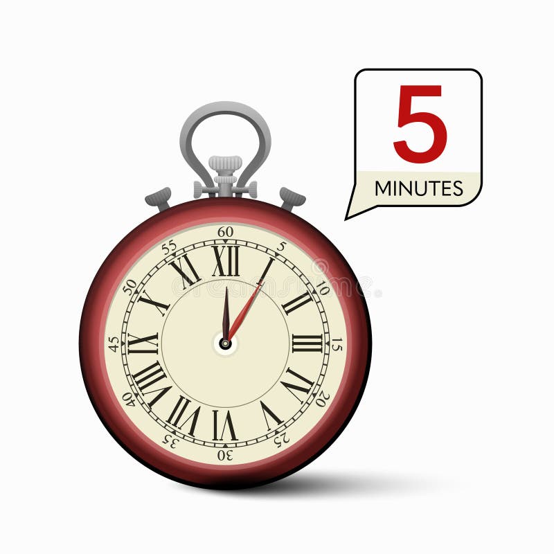 Five Minutes Clock Icon Isolated Stock Illustration - Illustration of ... Five Minutes Clock Icon Isolated Stock Illustration - Illustration of ...