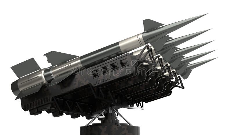 Five Missiles on a Launcher Stock Illustration - Illustration of cruise ...