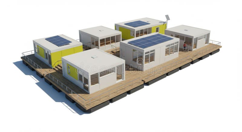 Five Modular, Box-shaped Structures on a Floating Platform are ...