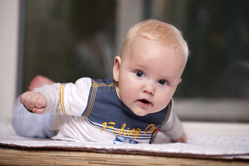 Five month old baby boy stock photo. Image of looking - 69194164