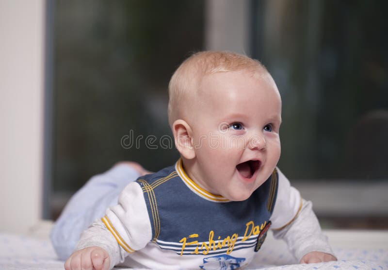 Five month old baby boy stock photo. Image of alone, looking - 69259406