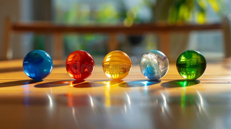 Five Multi-colored Balls Lie in a Row on the Table Stock Illustration ... Five Multi-colored Balls Lie in a Row on the Table Stock Illustration ...