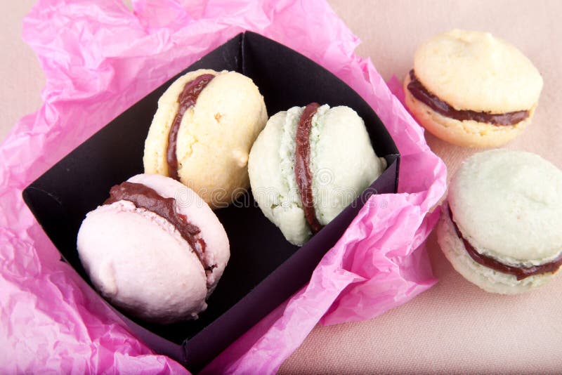 Five Multi Coloured Macaroons Stock Image - Image of biscuit, meringue ...