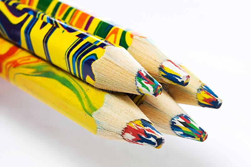 Set of Multi-coloured Pencils Stock Photo - Image of green, pigment ...