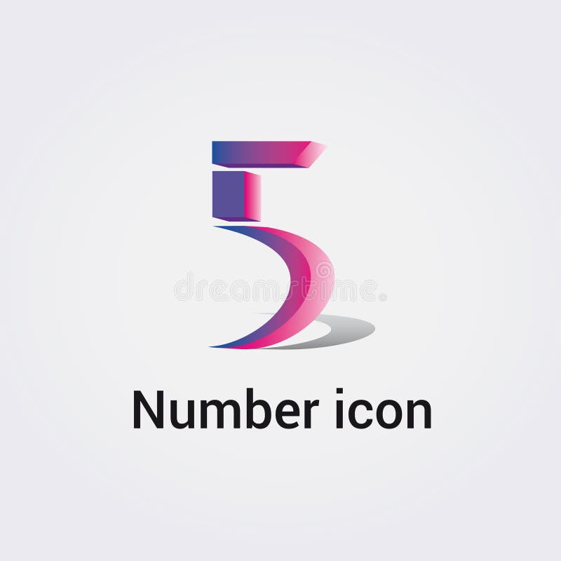 Five Number Digits Icon Logo Design Graphic Element Various Shapes and ...