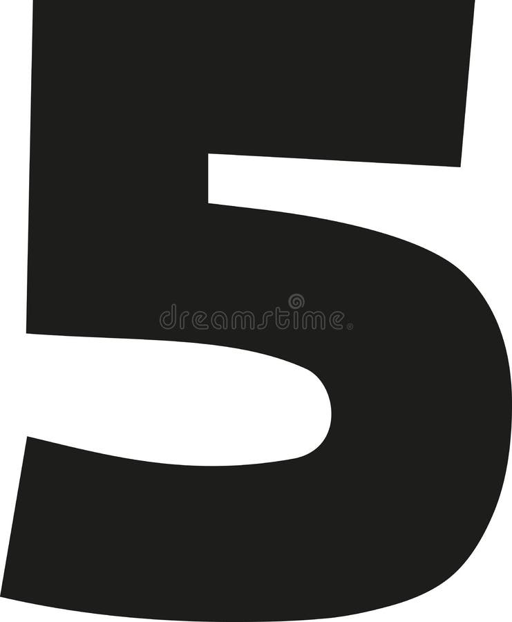 Five number digits 5 stock vector. Illustration of typography - 107183082