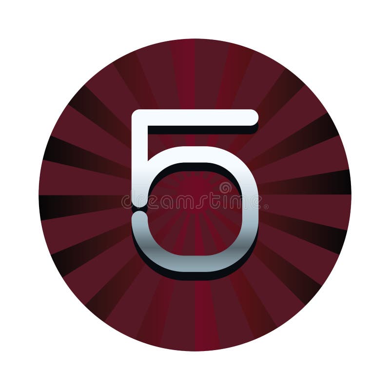 Five Number in Red Round Symbol Stock Vector - Illustration of abstract ...