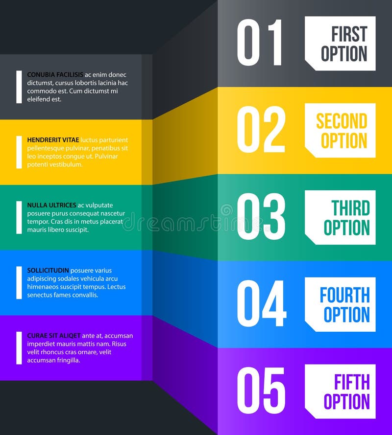 Five Numbered Options in Glossy Origami Style. EPS10 Vector Stock ... Five Numbered Options in Glossy Origami Style. EPS10 Vector Stock ...