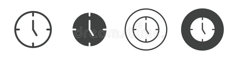 Five O Clock Icon Vector Logo Outline Stock Vector - Illustration of ...