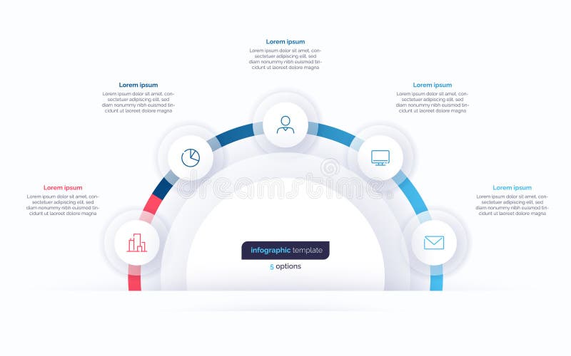 Five Option Circle Infographic Design Template. Vector Illustration ...