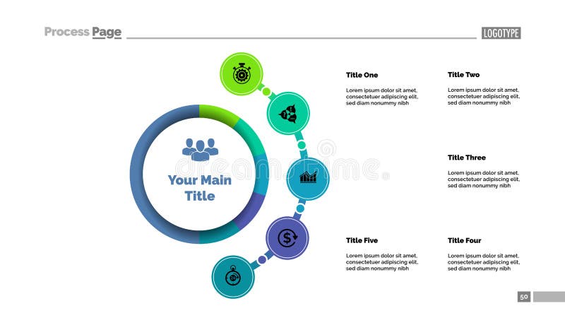 Five Options Line and Bar Chart Template for Presentation Stock Vector - Illustration of icon ...