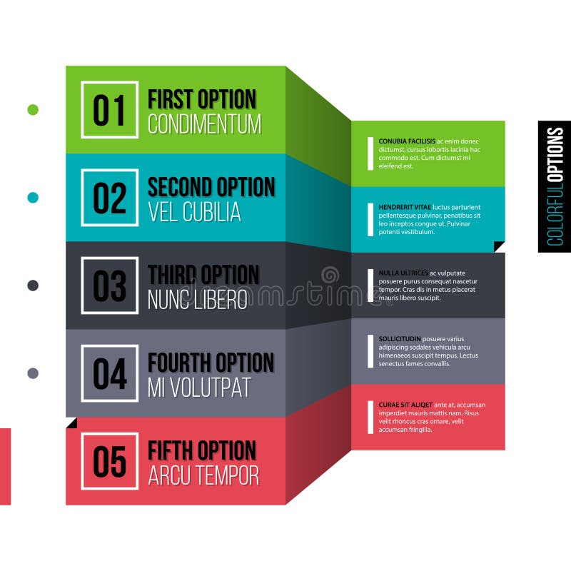 Five Options in Flat Origami Style. EPS10 Vector Stock Vector ...