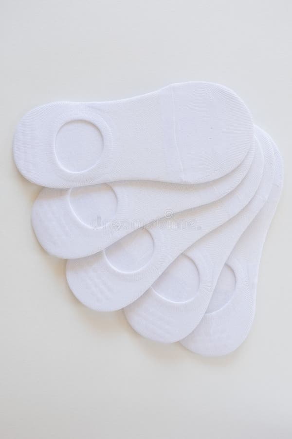 Five Pairs of Short Socks without a Model, on a White Background Stock ...