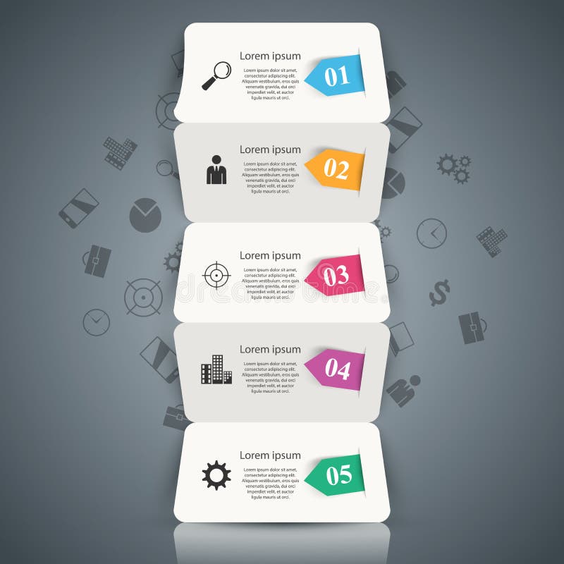 Five Paper Business Origami Infographic. Stock Vector - Illustration of ...