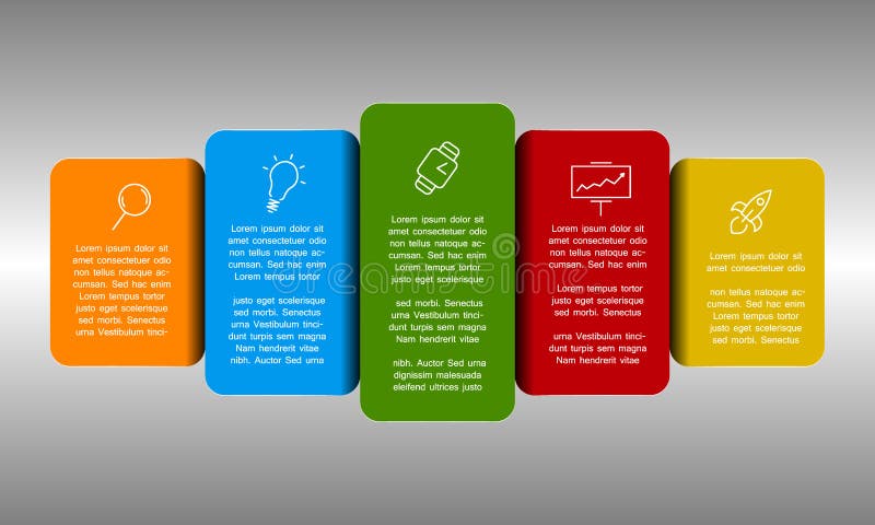 Five Part Company Template with Find Idea Time Growth and Success Icons ...