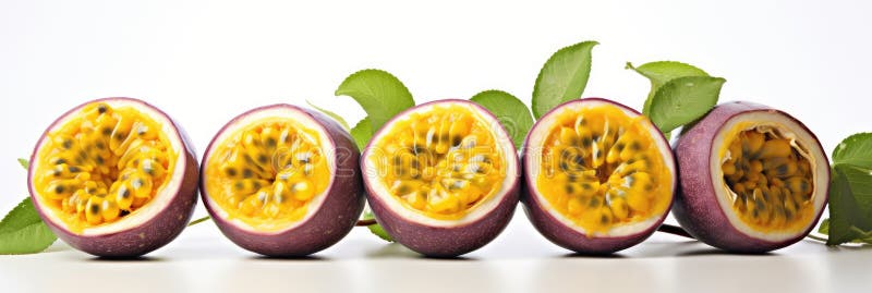 Five Passion Fruits on a White Background Stock Illustration ...