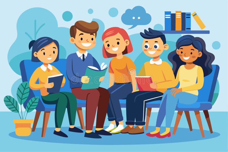 Five People Engage in a Supportive Group Therapy Session, Sharing Ideas ...