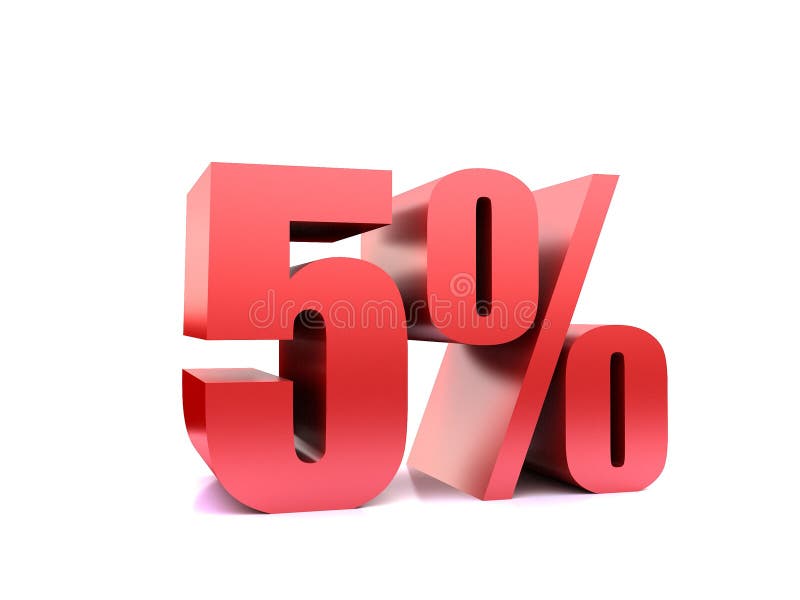 Five percent symbol .3d stock illustration. Illustration of retail ...