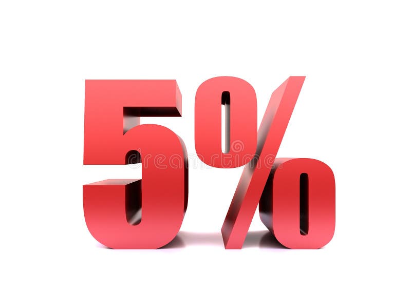 Five percent symbol .3d stock illustration. Illustration of sign ...