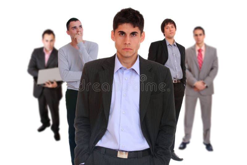 Five person business team stock photo. Image of achievement - 17396522