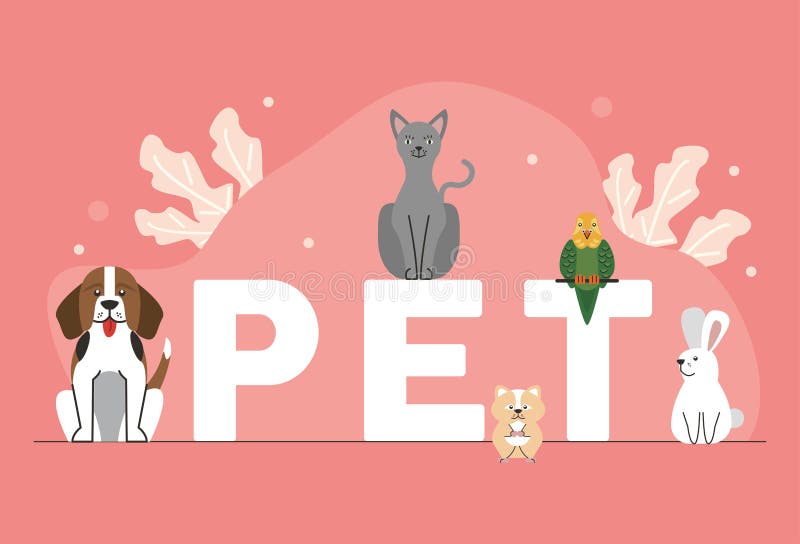 Five pets characters stock vector. Illustration of kitty - 226121713