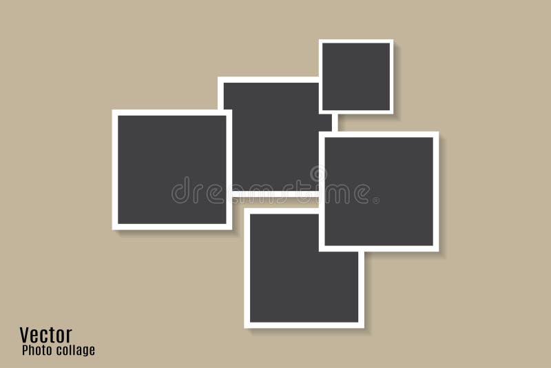 Five Photo Collage Template Vector Illustration Stock Vector ...